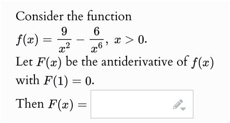 solved consider the functionf x 9x2 6x6 x 0 ﻿let f x ﻿be