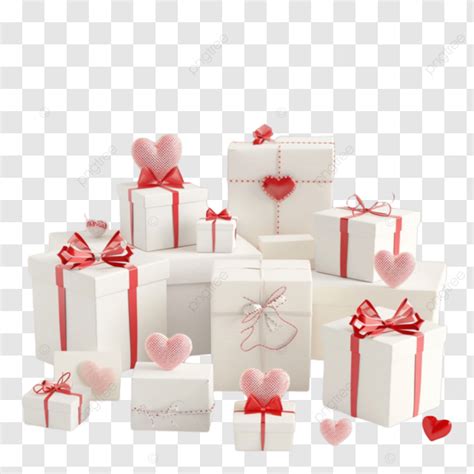 투명한 배경에 활과 빨간색 펠트 하트 사진 템플릿이 있는 선물 상자 활과 붉은 느낌의 하트가 있는 선물 상자 투명한 배경에 활과 빨간색 펠트 하트 사진 템플릿이 있는