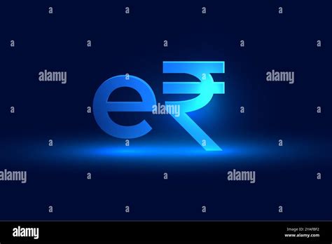E Rupi Symbol In Technology Style Glowing Background Vector Stock