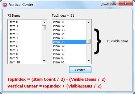 Delphi How To Vertically Center TListBox Item Stack Overflow
