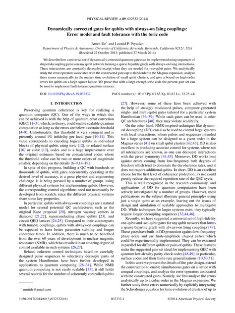 Pdf Dynamically Corrected Gates For Qubits With Always On Ising Couplings Error Model And