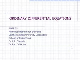 PPT PART Ordinary Differential Equations ODEs PowerPoint Presentation ID
