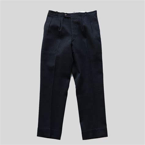 1960s French Wool Slacks Sz W32×l30 Black Charcoal Mint Conditio