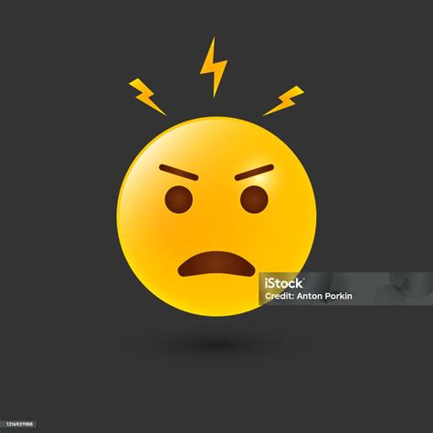 화가 이모티콘 아이콘 부정적인 생각과 태도 노란 이모티콘의 화가 감정과 반응 나쁜 행동과 미친 얼굴 고객 피드백 불행한 클라이언트 아이콘입니다 벡터 일러스트레이션 이모티콘에