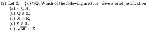 Solved 2 Let X π Q Which of the following are true Chegg com