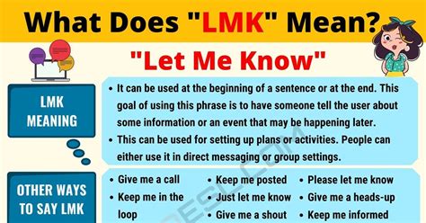 Lmk Meaning What Does Lmk Mean Useful Text Conversations 7 E S L
