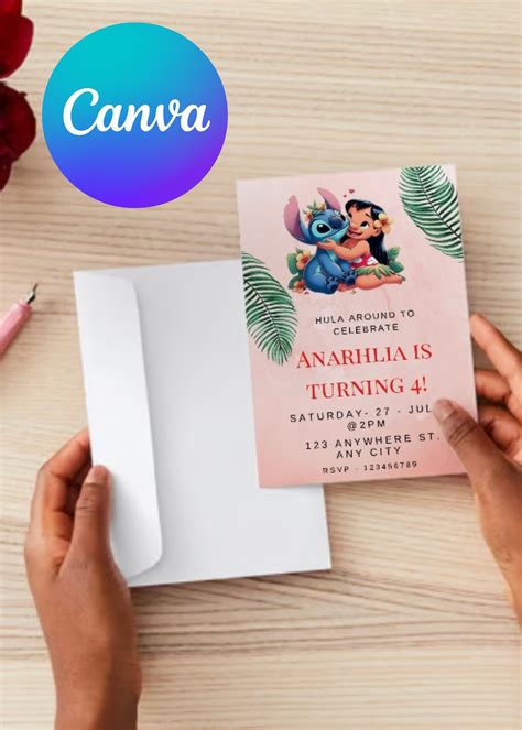 Lilo And Stitch Invitation Etsy