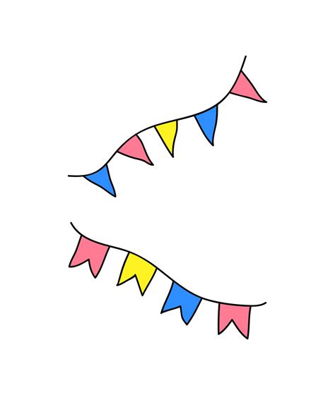 Hand Drawn Bunting Flags Vector Art At Vecteezy