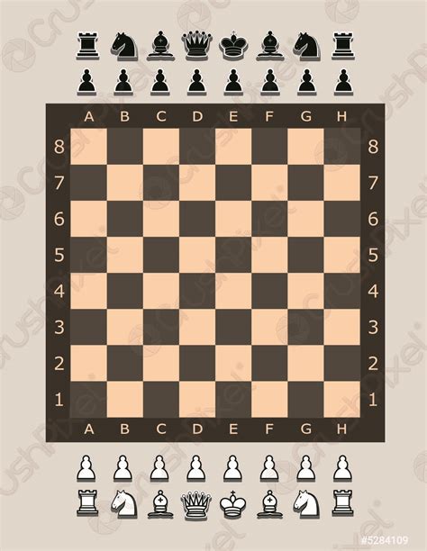 Chess Board Stock Vector 5284109 Crushpixel