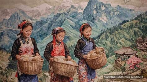 Ai创作图土家族少女 土家儿女 畲族侗族 瑶族村寨油画 羌族草编艺术展示 土家族女孩 侗族人物蜡像 瑶寨姑娘 土家族姑娘 侗族烧水壁画 土家技艺 土家姑娘 仫佬族少女 仡佬族少女 神农架民间