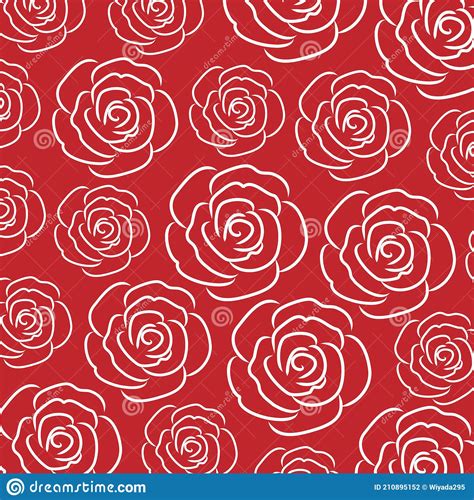 Rose Line Art Silhouette Single Long Stem Rose Flower Vector