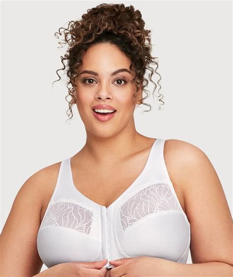 Glamorise Magiclift Natural Shape Wire Free Front Closure Bra White