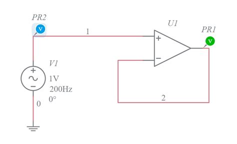 Unity Gain Buffer Multisim Live