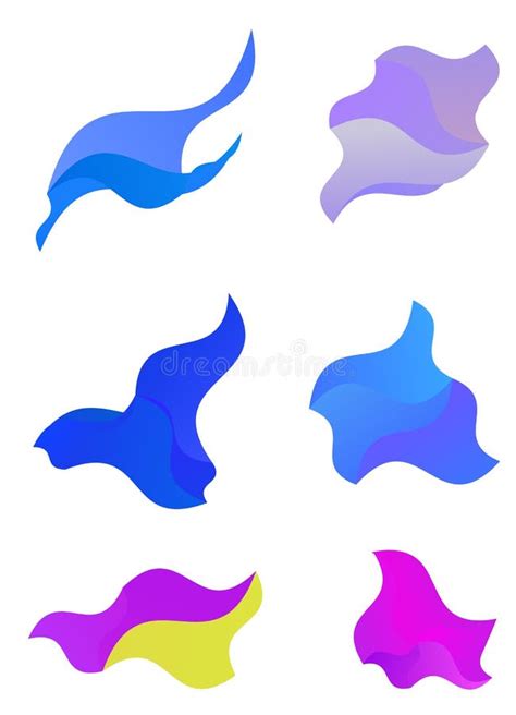 Set Collection Of Abstract Irregular Geometric Shapes Modern Dynamic Style With Bright