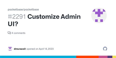 Customize Admin UI Issue Pocketbase Pocketbase GitHub