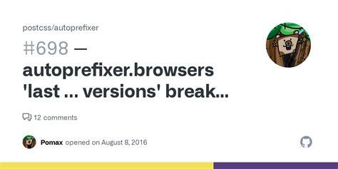 Autoprefixerbrowsers Last Versions Breaks On Windows · Issue 698 · Postcss