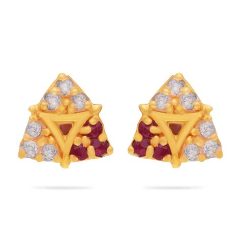 Premium Gorgeously Detailed And Studded Kt Gold Studs