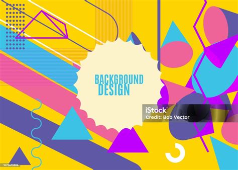 기하학적 복고풍 요소 테마 배경 빈티지 최소 기하학적 템플릿입니다 추상 그래픽 모양 포스터 배너 디자인 표지 가리기에 대한 스톡 벡터 아트 및 기타 이미지 Istock