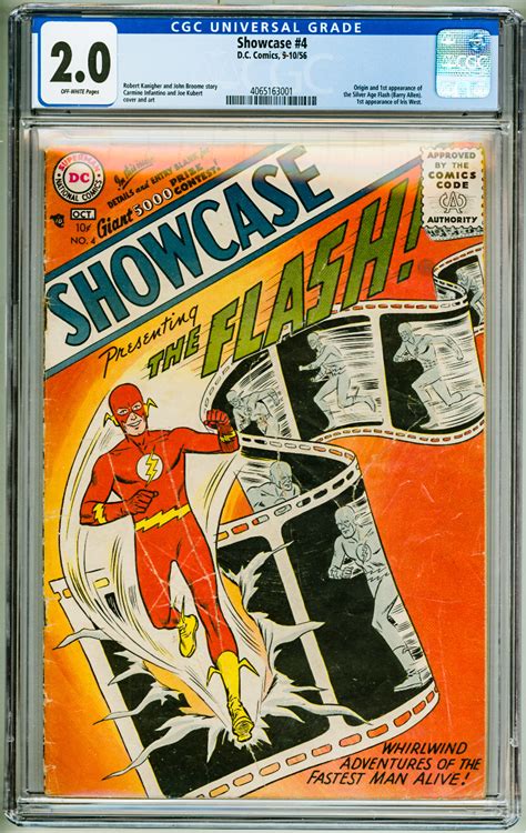 Showcase 4 1956 Cgc 20 Ow Pages 1st Appearance Of The Silver Age