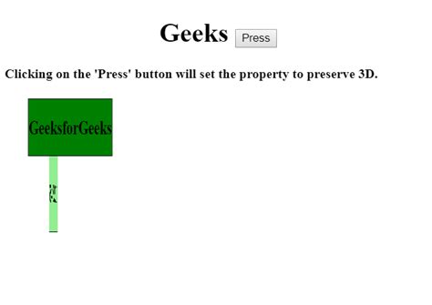 Html Dom Style Transformstyle Property Geeksforgeeks