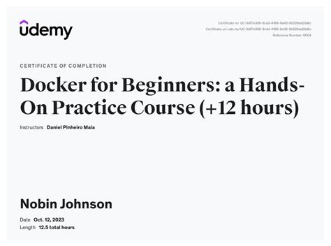 Hi All I Have Successfully Completed The Course Docker For Beginners A Hands On Practice