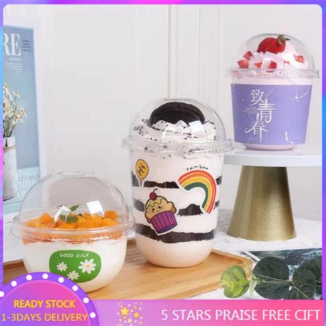 50pcs Round Deli Container 250ml Boba Deli Container With Lid Mousse Deli Container Mousse