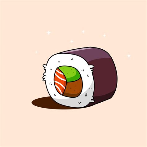 Sushi Roll Cartoon Design Illustration 55473120 Vector Art At Vecteezy