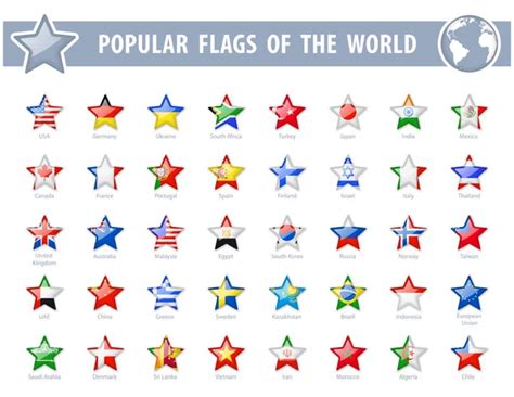 Flags Of The World With Stars