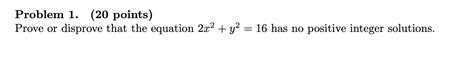 Prove That The Equation 2x² Y² 16 Has No Positive
