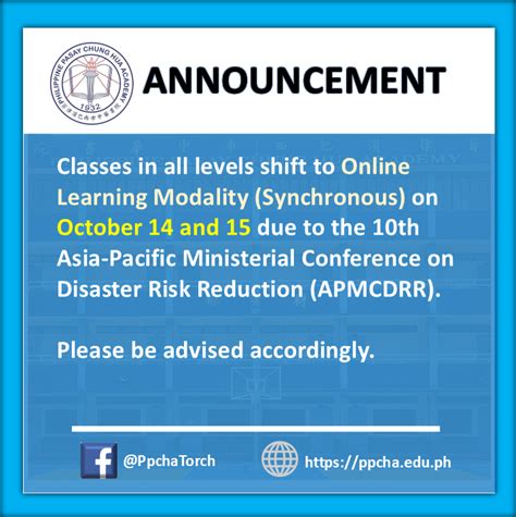 Synchronous Classes October 14 15 2024 Philippine Pasay Chung Hua Academy