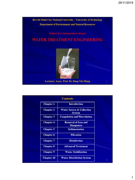 Water Treatment Engineering 2020 Pdf
