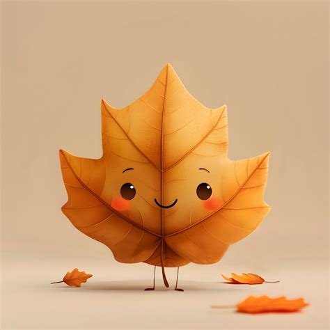 Free Photo Cute Leaf Cartoon Illustration