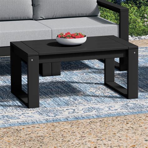 Westintrends Montara Modern Outdoor Hdpe Rectangle Patio Coffee Table