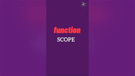 Function Scope In Javascript Scope In Javascript Part 1 Javascript Tutorial In 1 Minutes 20