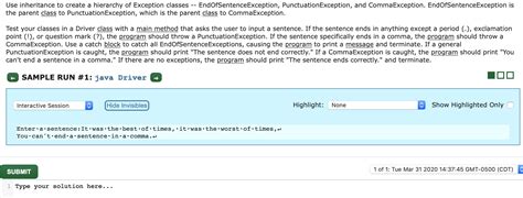 Use Inheritance To Create A Hierarchy Of Exception
