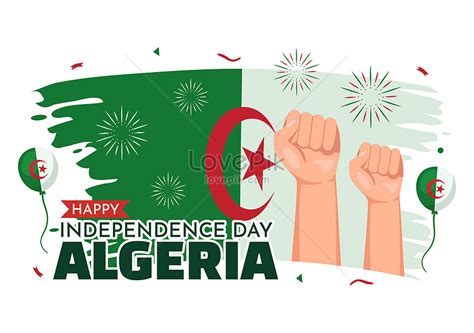 알제리 독립 기념일 그림 일러스트 무료 다운로드 Lovepik