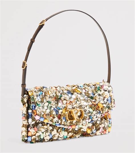 Valentino Garavani Small Embellished Devain Shoulder Bag Endource