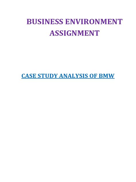 Bmw Case Study Pdf Bmw Car