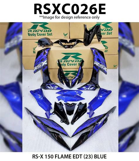 Rapido Cover Set Honda Rs X 150 Flame Edt 23 Black Red Blue Rsx150