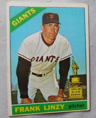 1966 Topps 78 Frank Linzy San Francisco Giants Rc Baseball Card Vg Ebay