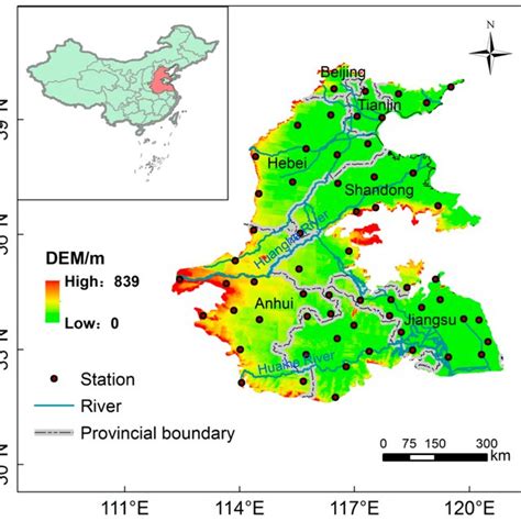 Digital Elevation Model Dem And Locations Of Meteorological Stations