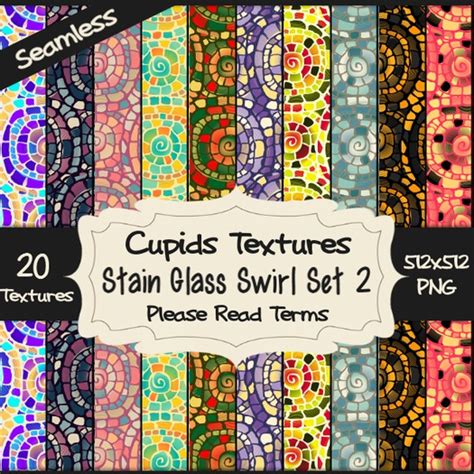 Second Life Marketplace Cupids Textures 20 Stain Glass Swirl Set 2
