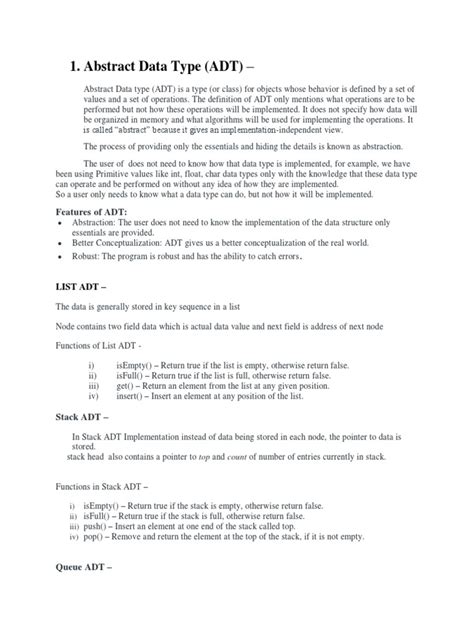 Abstract Data Type Adt Pdf Queue Abstract Data Type Array