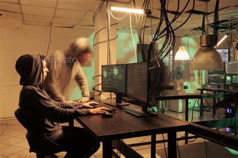 Hacker Breaking Into Internet Network System Coding Computer Worm