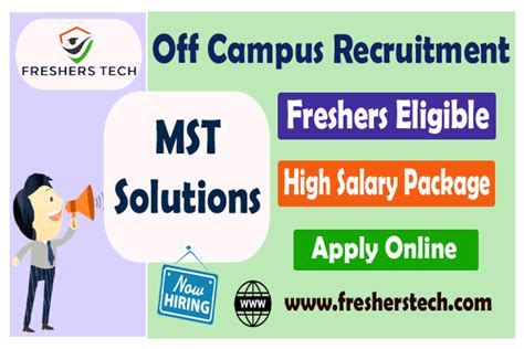 Mst Solutions Off Campus Recruitment For Freshers 2023 Hiring Software