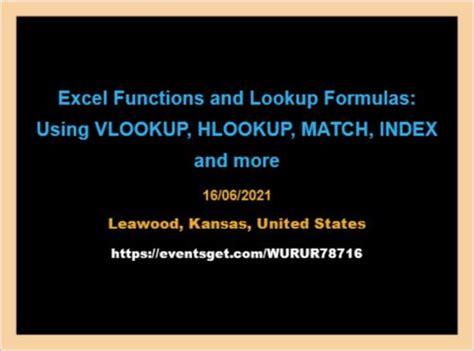 Excel Functions And Lookup Formulas Using Vlookup Hlookup Match