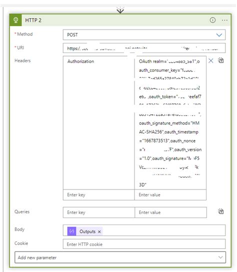 How To Set The Headers For Oauth Signature Method Hmac Sha256 In Logic App To Send The