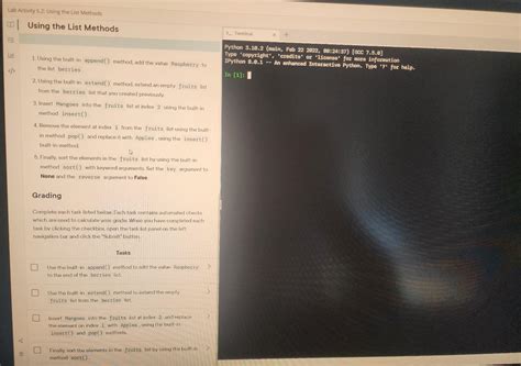 Solved 1 Using The Built In Append Method Add The Value