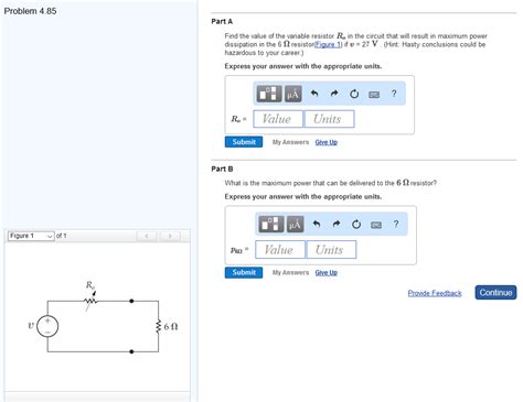 Solved Find The Value Of The Variable Resistor R O In The Chegg Com