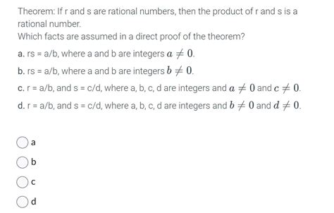 Solved Theorem If R And S Are Rational Numbers Then The Chegg Com